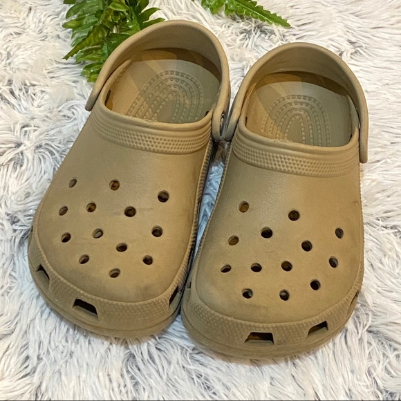 Shoes | Youth Crocs Beige Tan 3 5 | Poshmark